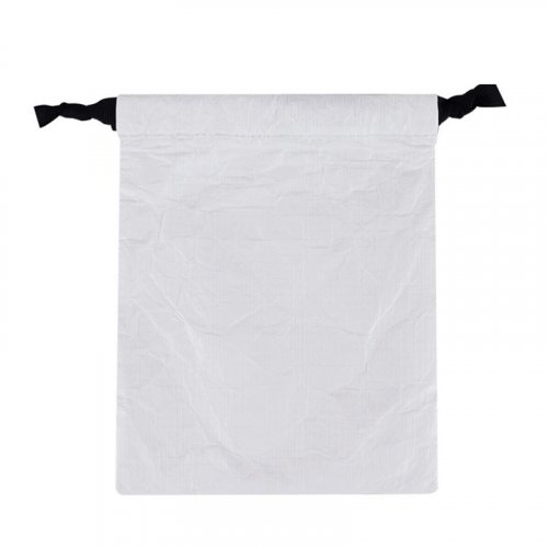 White tyvek double drawstring bag