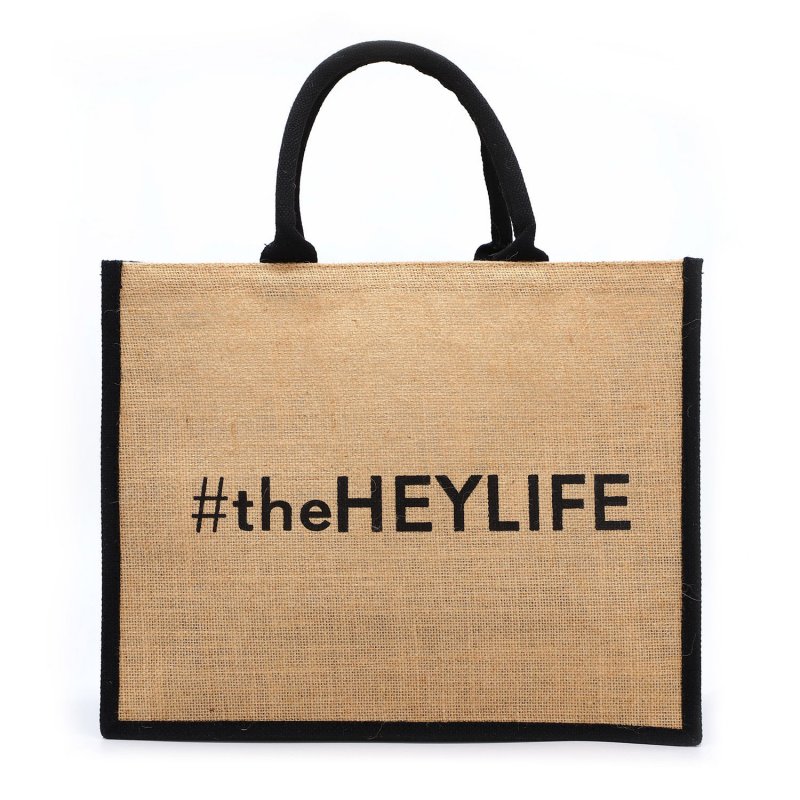 silk screen printed jute bag